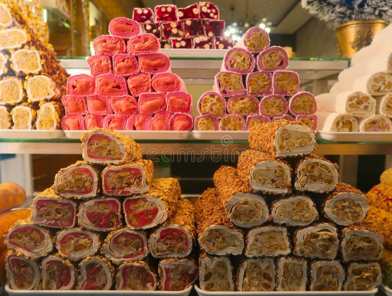 Turkish Sweets in the Store Stock Photo - Image of bazaar, flower ...