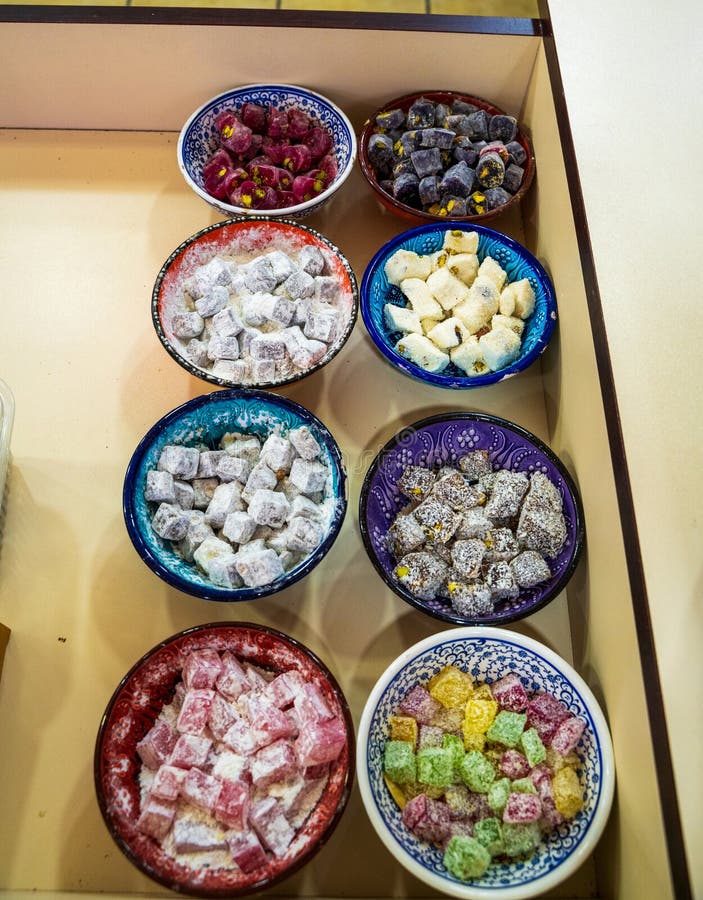 Turkish Sweets Such As Helva, Candies Etc Stock Photo - Image of ball ...