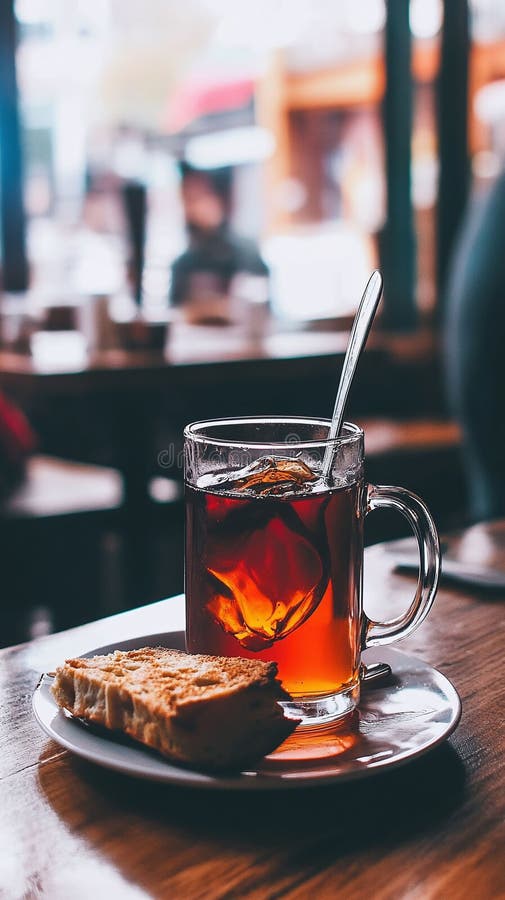 A Turkish Tea House with Strong Tea Simit Bread and Honey. Stock ...