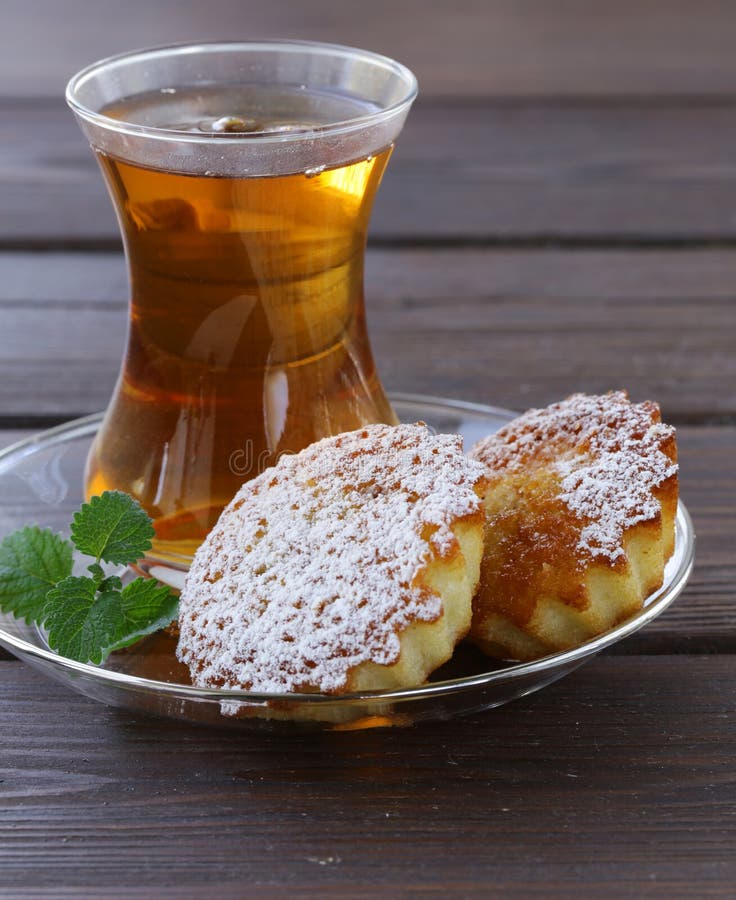 Turkish Tea with a Mini Biscuits Stock Photo - Image of cake, ramadan ...