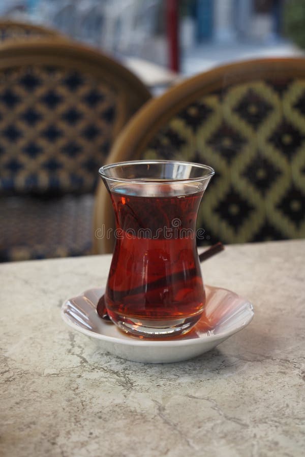 Turkish Tea Served Traditional Glass Table Cozy Setting Stock Photos ...