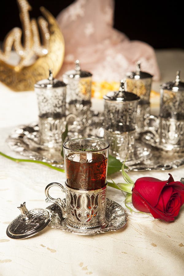 Turkish tea set stock photo. Image of ottman, cafe, table - 75686748