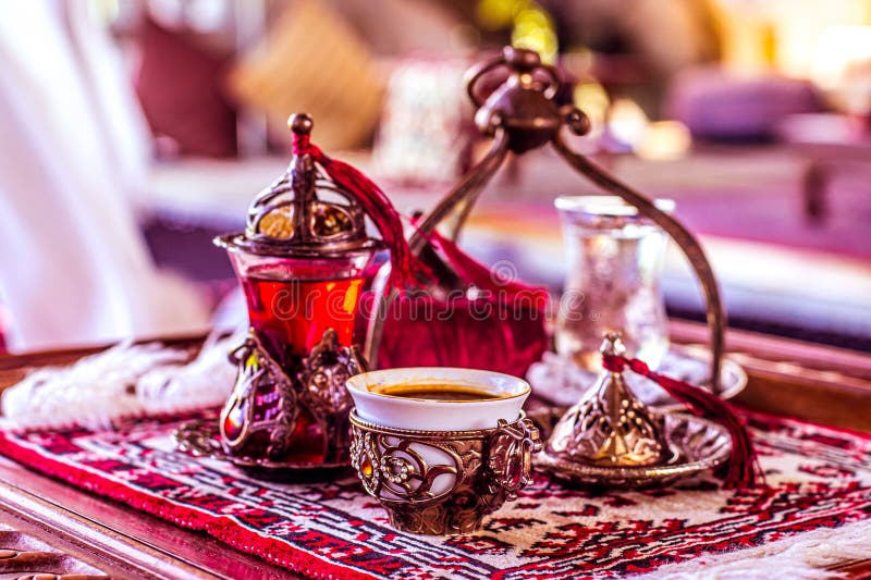 Turkish Tea and Sweets in Decorative Ware, Candies Stock Photo - Image ...