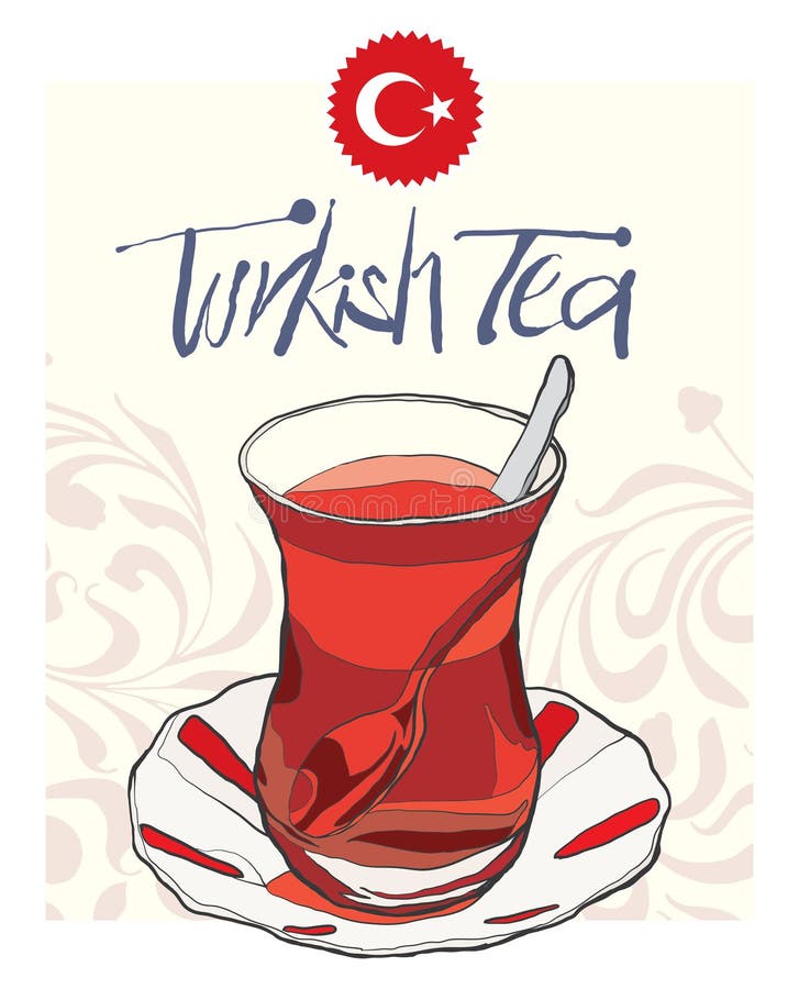 Turkish tea vector stock vector. Illustration of beverages - 104261987