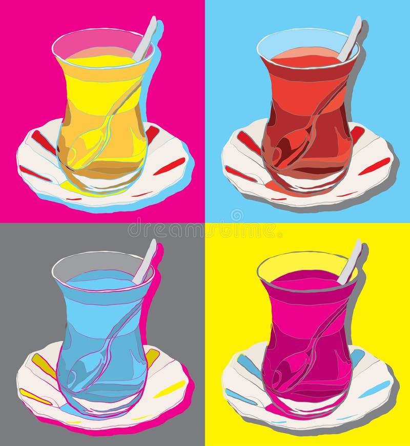 Turkish tea vector stock vector. Illustration of brewing - 104263975