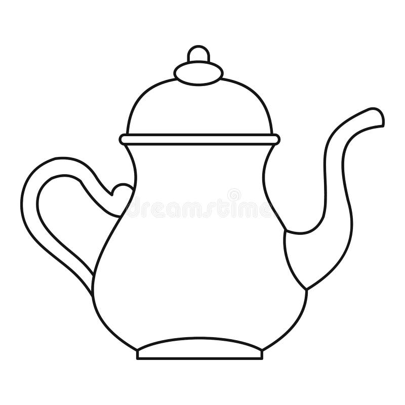 Turkish Teapot Icon, Outline Style Stock Vector - Illustration of ...