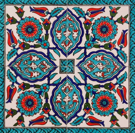 Turkish tiles stock image. Image of detail, museum, flower - 12121891