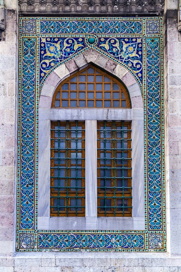 Turkish Tiles on Mosque Window Stock Image - Image of decorated, iznik ...