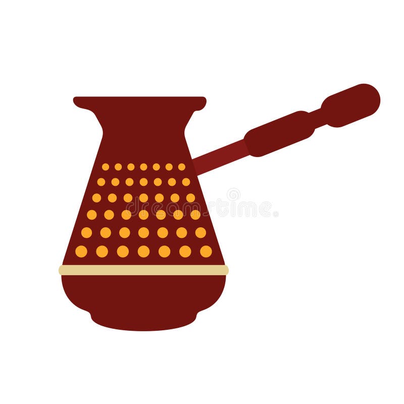Turkish Traditional Coffee Pot. Flat Style Vector Illustration. Stock ...