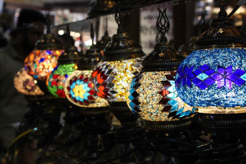 Turkish Traditional Lantern in Dubai Old Souk Stock Image - Image of ...