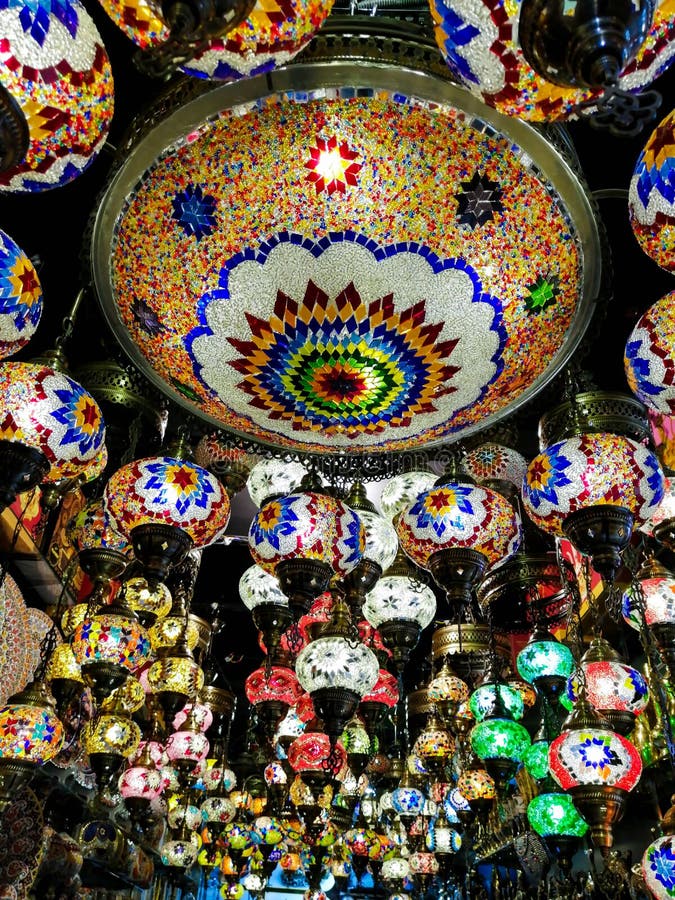 Turkish Traditional Lantern in Dubai Old Souk Stock Photo - Image of ...