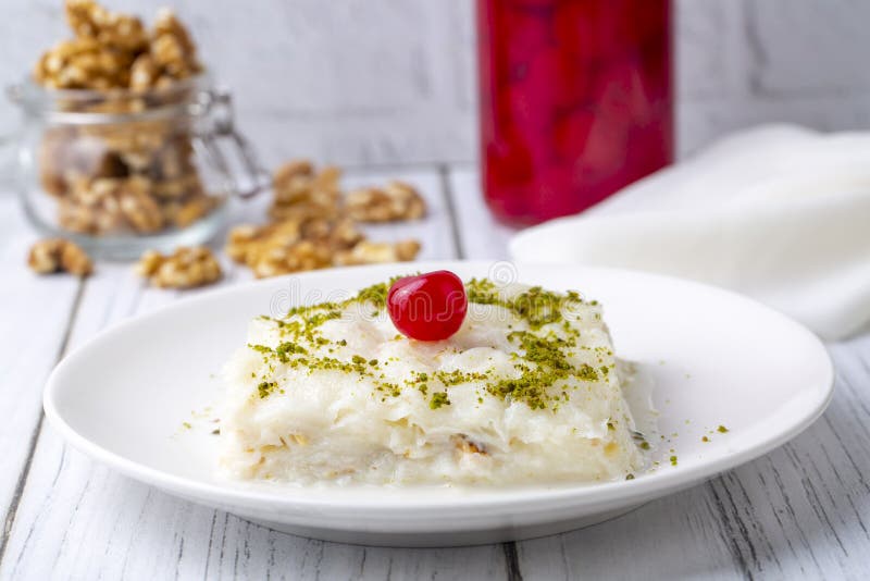 Turkish Traditional Ramadan Dessert Gullac Stock Photo - Image of light ...