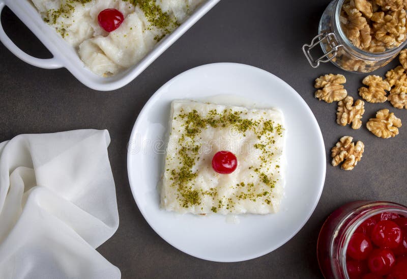 Turkish Traditional Ramadan Dessert Gullac Stock Photo - Image of ...