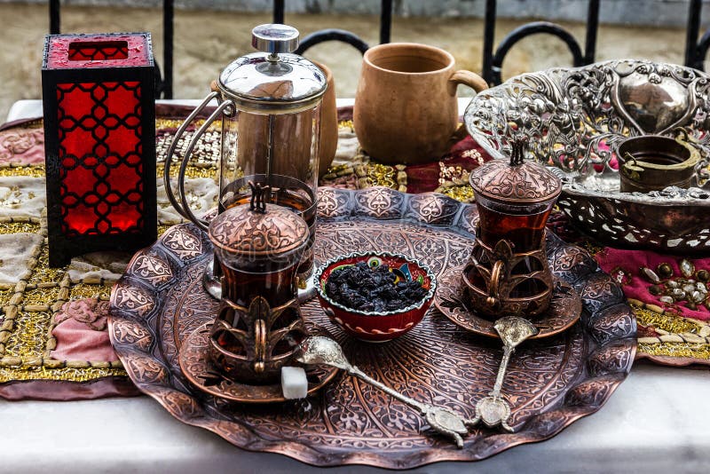 Turkish Traditional Tea Table Appoirtments, Turkey Stock Image - Image ...
