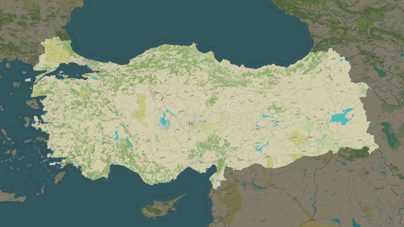 Turkiye Highlighted. Topo Humanitarian Stock Illustration ...