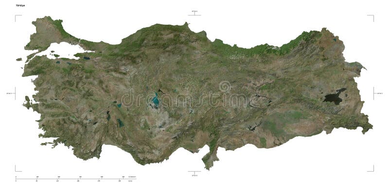 Turkiye Shape on White. High-res Satellite Stock Illustration ...
