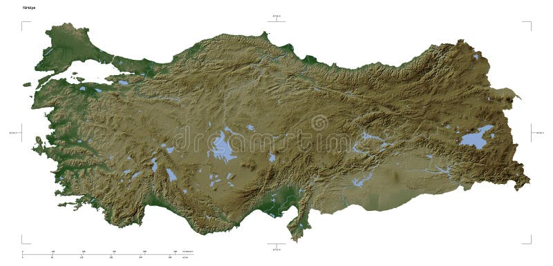 Turkiye Shape on White. Pale Stock Illustration - Illustration of white ...