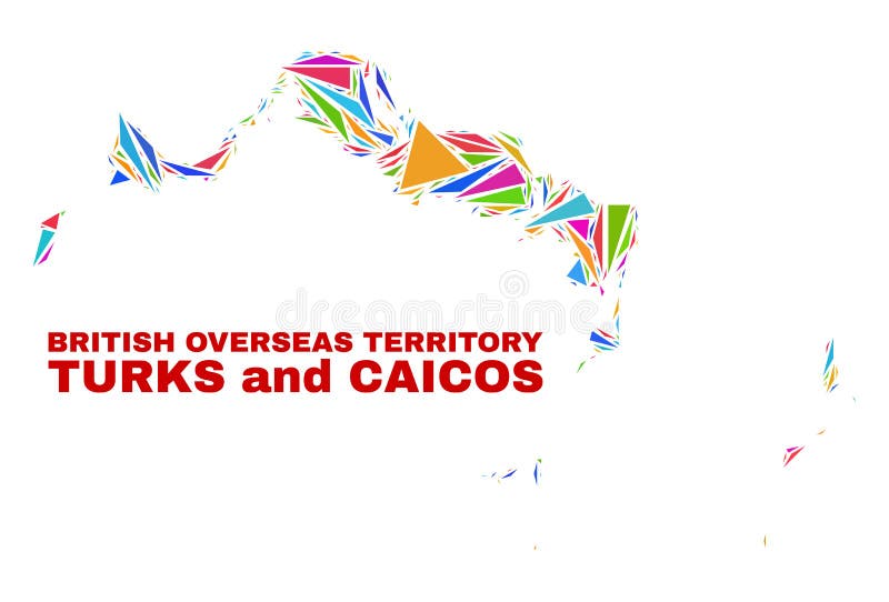 Turks and Caicos Islands Map - Mosaic of Color Triangles Stock Vector ...