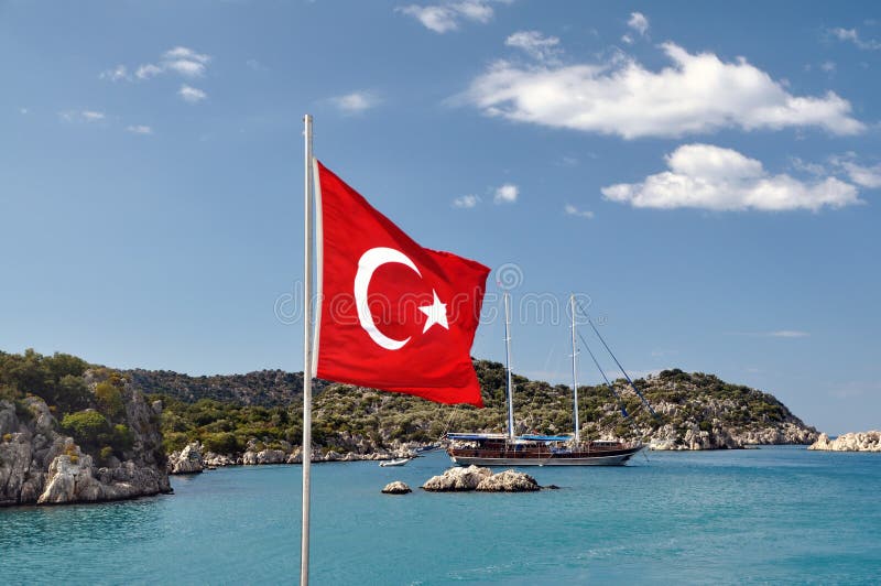 Turkse Vlag stock afbeelding. Afbeelding bestaande uit rood - 34493779