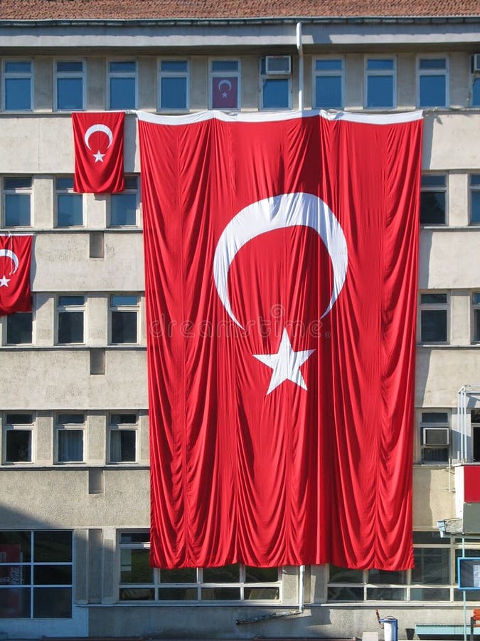 Turkse vlag stock afbeelding. Image of turks, vakantie - 5338221