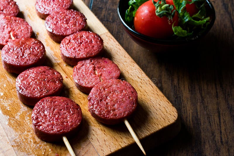 Turkse Worst Sucuk in Pan Voor Ontbijt Stock Afbeelding - Image of ...