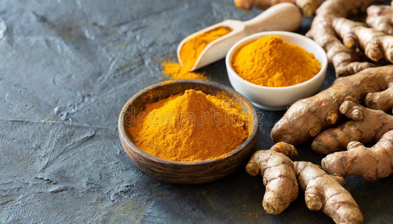 Turmeric, Copyspace on a Side Stock Illustration - Illustration of ...