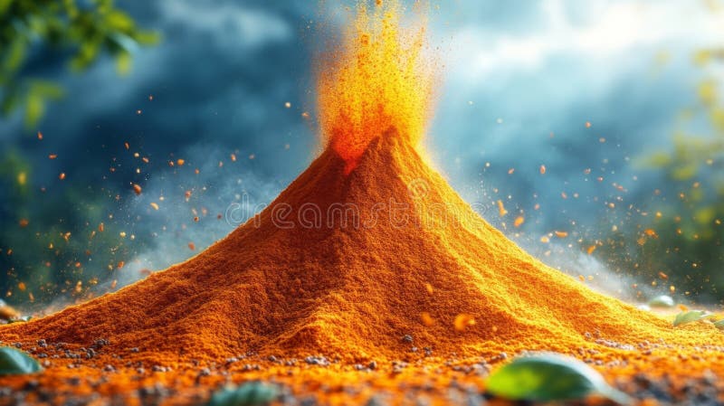 Turmeric Explosion on Ground, Vibrant Color, Spice Concept Stock Image ...