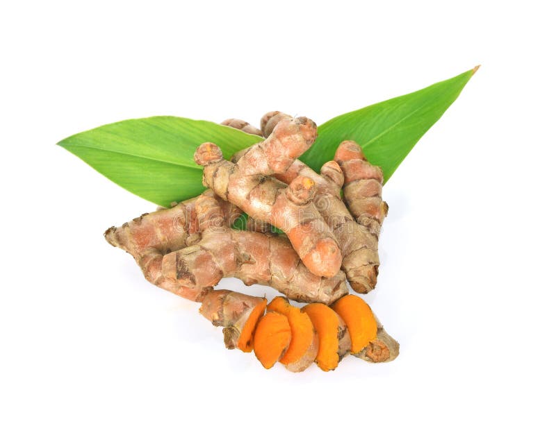 Top View Turmeric Isolated on White Background. Stock Photo - Image of ...