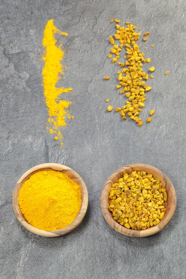 Turmeric pieces and powder stock image. Image of granite - 52495199