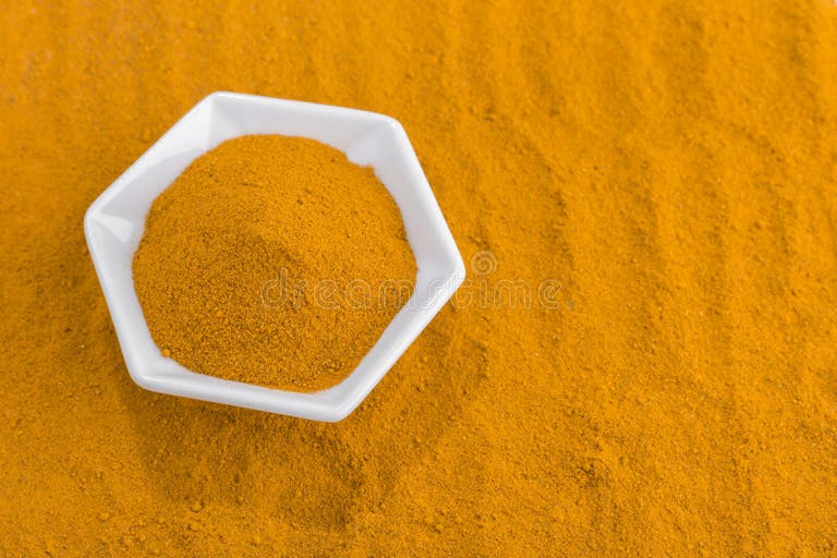 Turmeric Powder in Container Stock Image - Image of organic, isolated ...