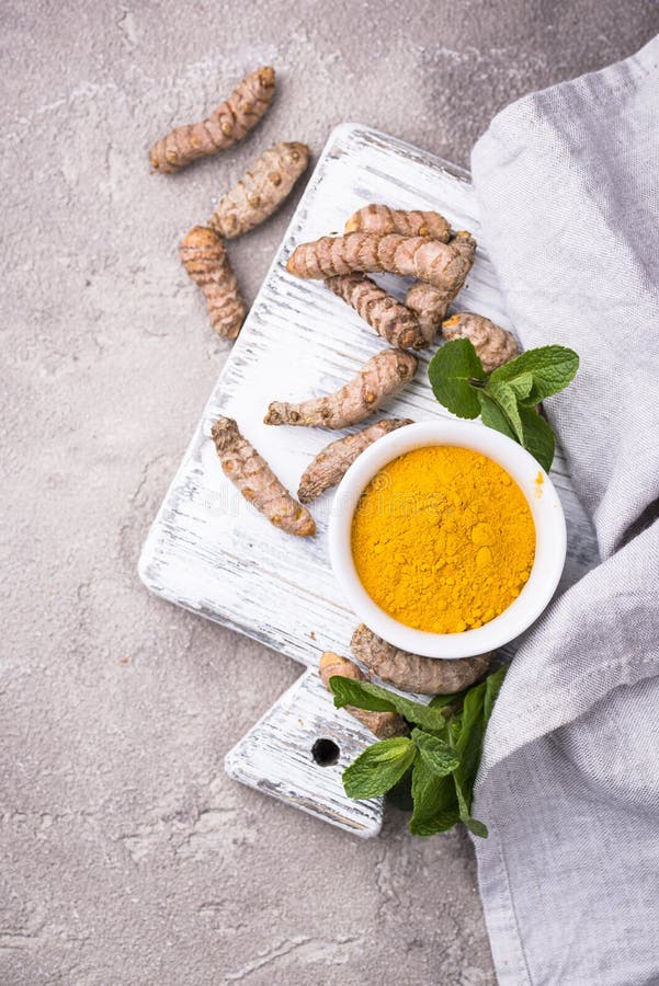 Turmeric Powder and Curcuma Root Stock Photo - Image of gourmet ...