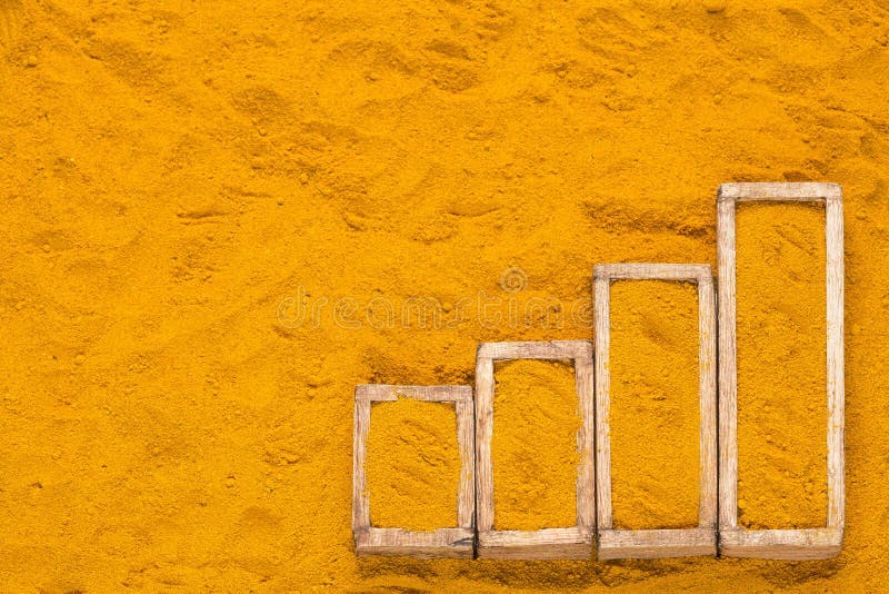Turmeric Powder - Graph of Sales and Consumption Statistics. Top View ...