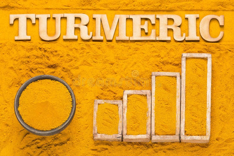 Turmeric Powder - Graph of Sales and Consumption Statistics. Top View ...
