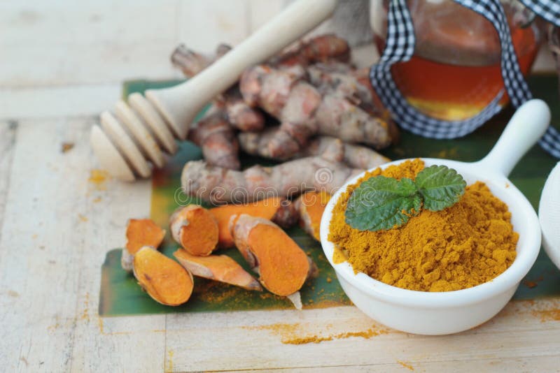 Turmeric Powder with Honey and Milk for Scrub. Stock Photo - Image of ...