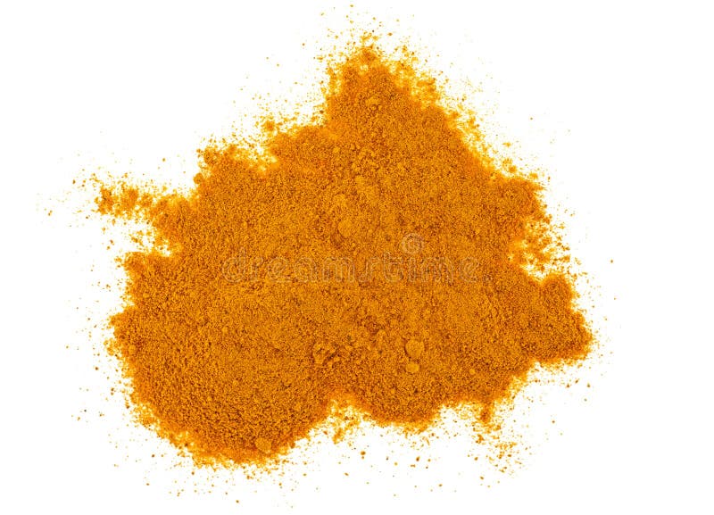 Turmeric Powder Pile As Background and Texture, Top View. Stock Photo ...
