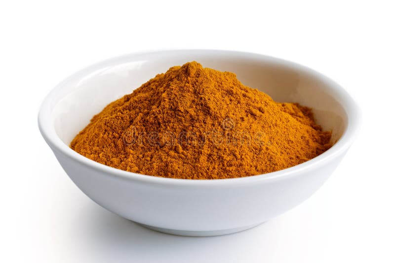 Turmeric Powder in White Ceramic Bowl. Stock Image - Image of yellow ...