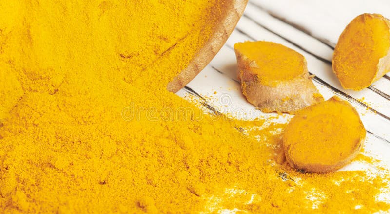 Turmeric Root, Ground Turmeric and Chopped Turmeric Stock Illustration ...