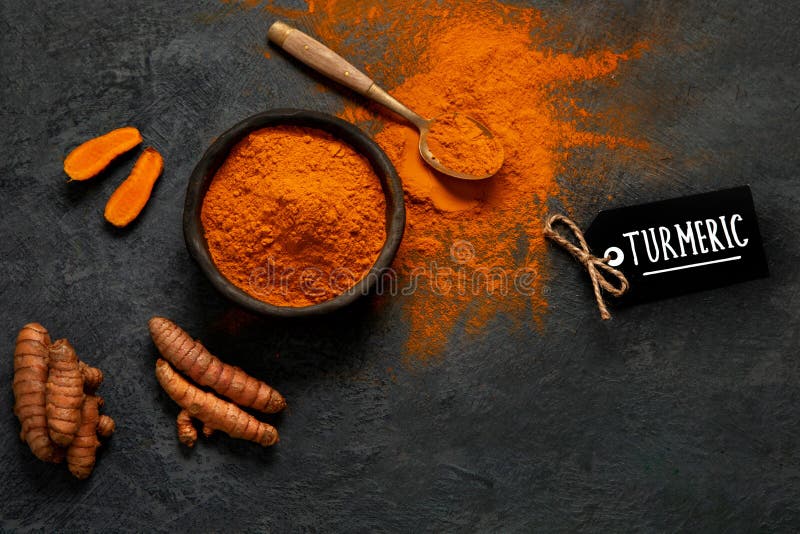 Turmeric root and powder stock image. Image of root - 237173935