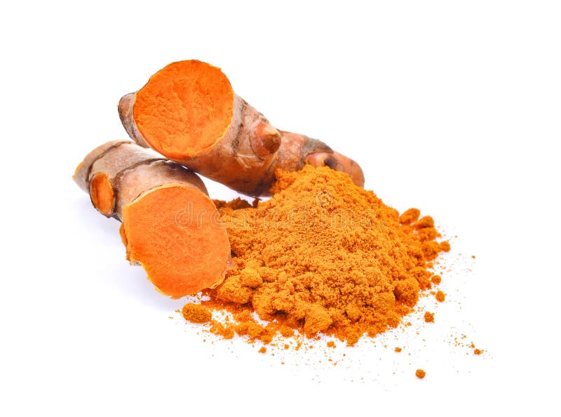 Ground Turmeric and Rhizomes Stock Photo - Image of seasoning, ground ...