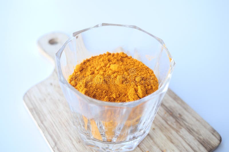 Turmeric Root Powder in a Jar on Table Stock Image - Image of root ...