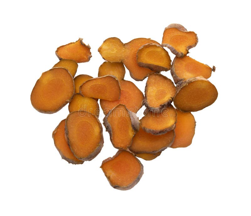 Turmeric Slice Top View Isolated on White Background Stock Image ...