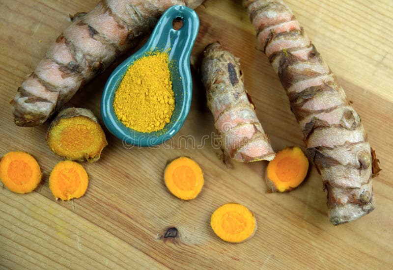 Turmeric Spice Root Organic and Bio Powder Stock Photo - Image of aroma ...