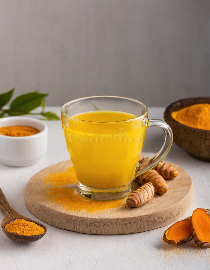 Turmeric Tea healthy drink stock illustration. Illustration of curcumin ...