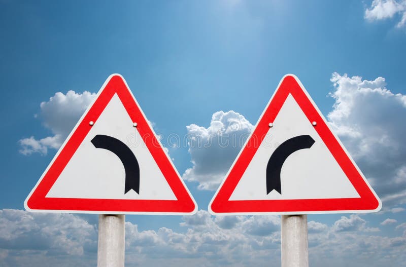 Turn stock image. Image of roadsign, pole, code, direction - 8739745