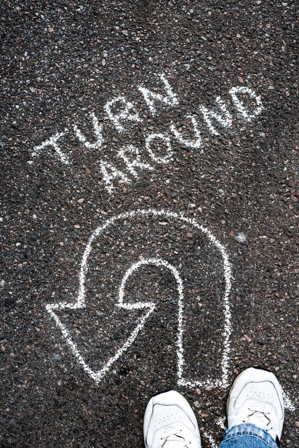 Turn around stock photo. Image of sign, directional, side - 42590100