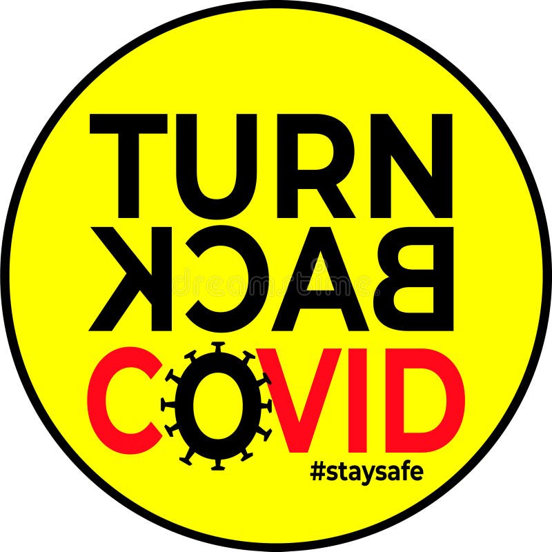 Turn back covid stay safe stock vector. Illustration of poster - 189174041