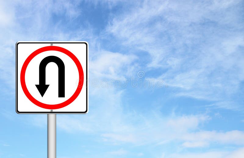Turn back road sign stock illustration. Illustration of guide - 25795236