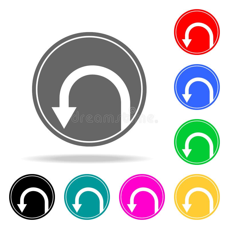 Turn Back Road Sign Icon. Elements in Multi Colored Icons for Mobile ...