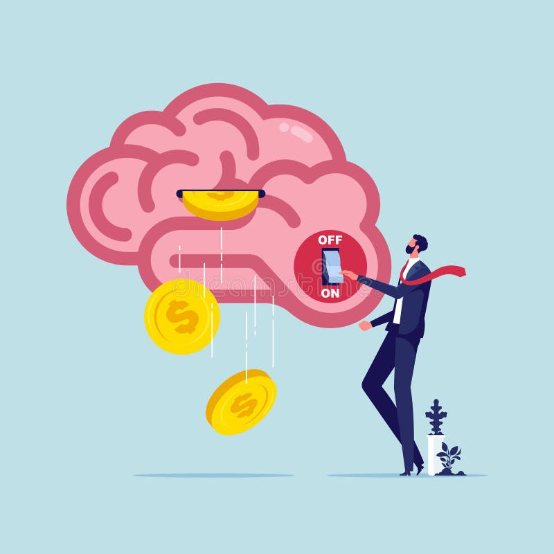 Turn on Brain To Creativity for Make Money Stock Vector - Illustration ...