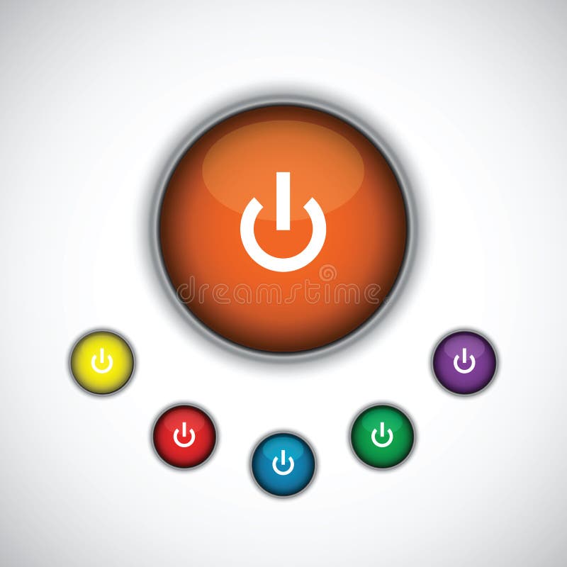 Turn on button set stock vector. Illustration of reset - 65572192